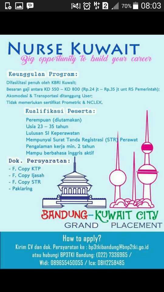 LOWONGAN KERJA NURSE DI KUWAIT - Universitas 'Aisyiyah Yogyakarta