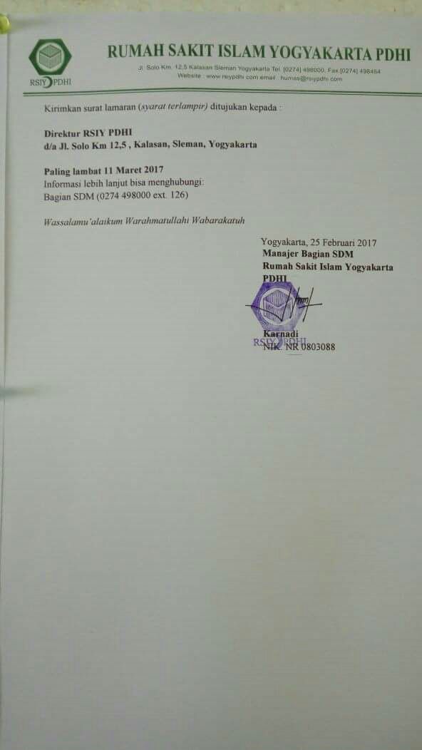 Rekruitment RS PDHI - Universitas 'Aisyiyah Yogyakarta