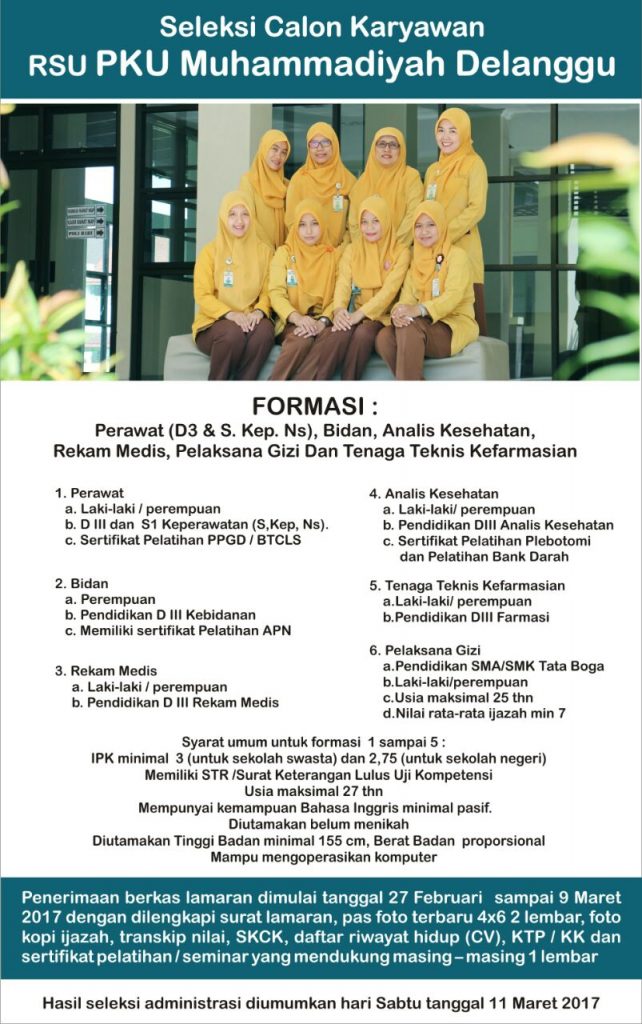 OPEN REKRUITMENT RSU PKU MUHAMMADIYAH DELANGGU - Universitas 'Aisyiyah ...